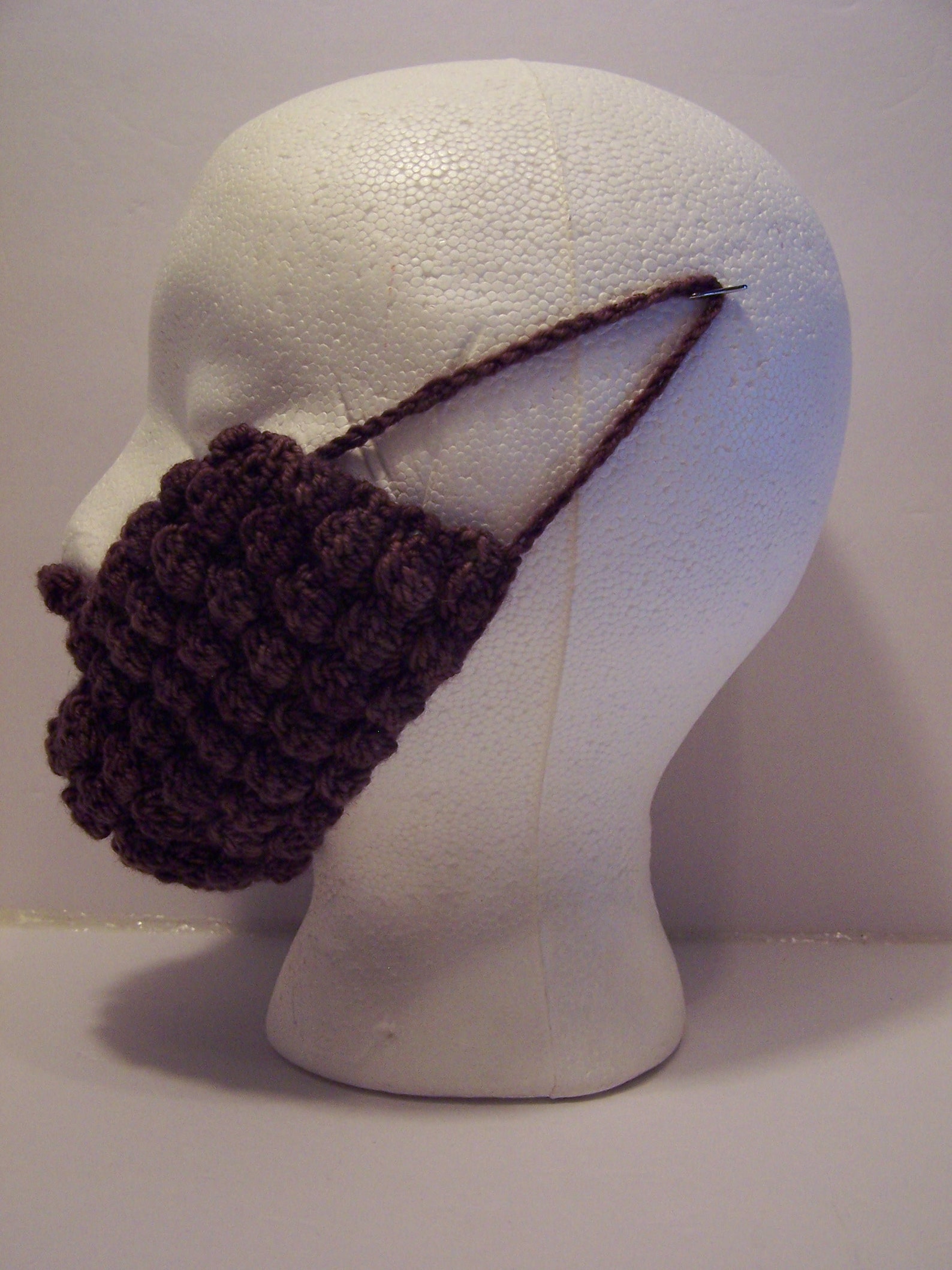 Over the Ears Faux XL Beard in Brown Superwash Wool - Etsy
