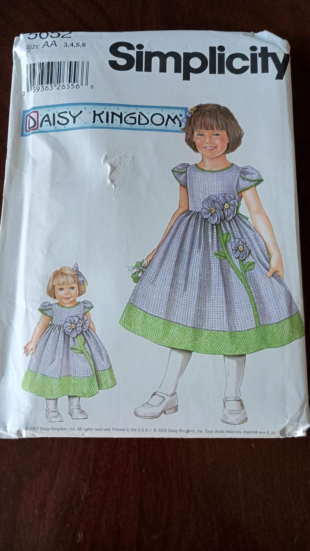 Daisy Kingdom Uncut Sewing Pattern From Simplicity 5652 Size AA ...