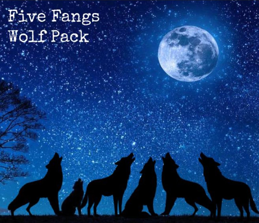 One Custom Printed Five Fangs Wolves Starry Sky Sticker - Etsy