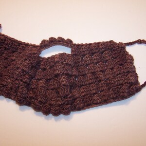 Over the Ears Faux XL Beard in Brown Superwash Wool - Etsy