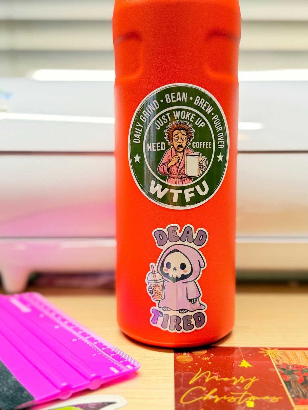 Funny Coffee Sticker "wtfu" | Morning Zombie Roast Parody Decal ...