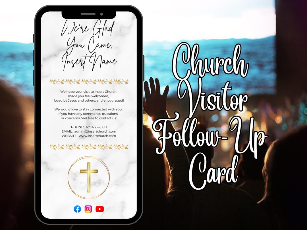 Church Visitor Follow-up Card Customizable Template, Guest Appreciation ...