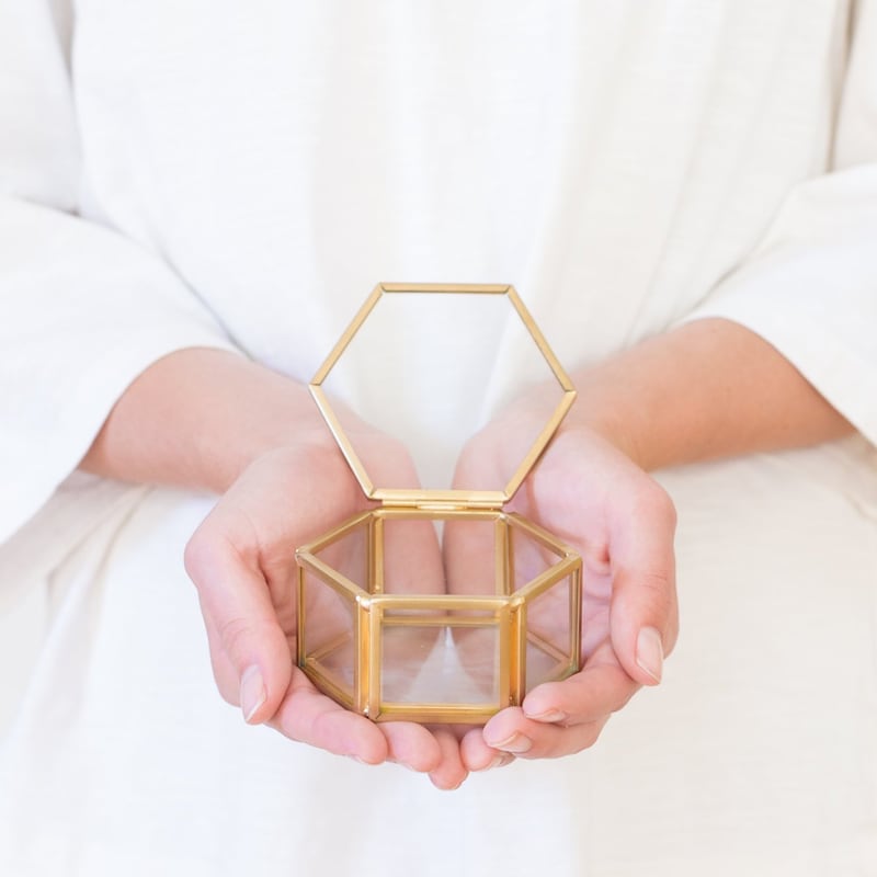 Small Hexagon Glass Box - Etsy