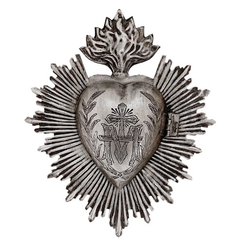 Sacred Heart Milagro Heart Silver Heart Box Catholic Heart - Etsy