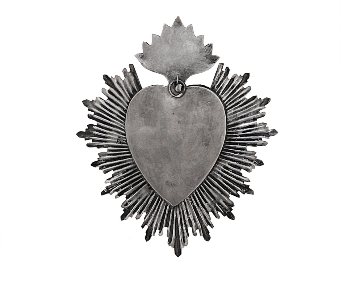 Sacred Heart Milagro Heart Black and Silver Heart Box - Etsy