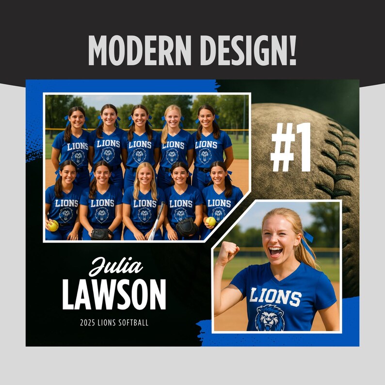 Softball Memory Mate Template: Team Photo Keepsake (10" X 8" Canva ...