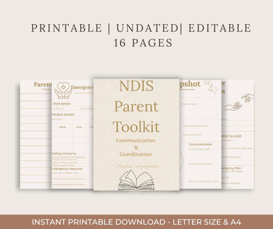 NDIS Parent Toolkit | 16-page Printable Planner | Communication ...