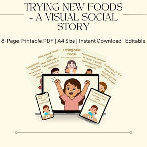 Trying New Foods Social Story for Girls | Printable PDF and Editable ...