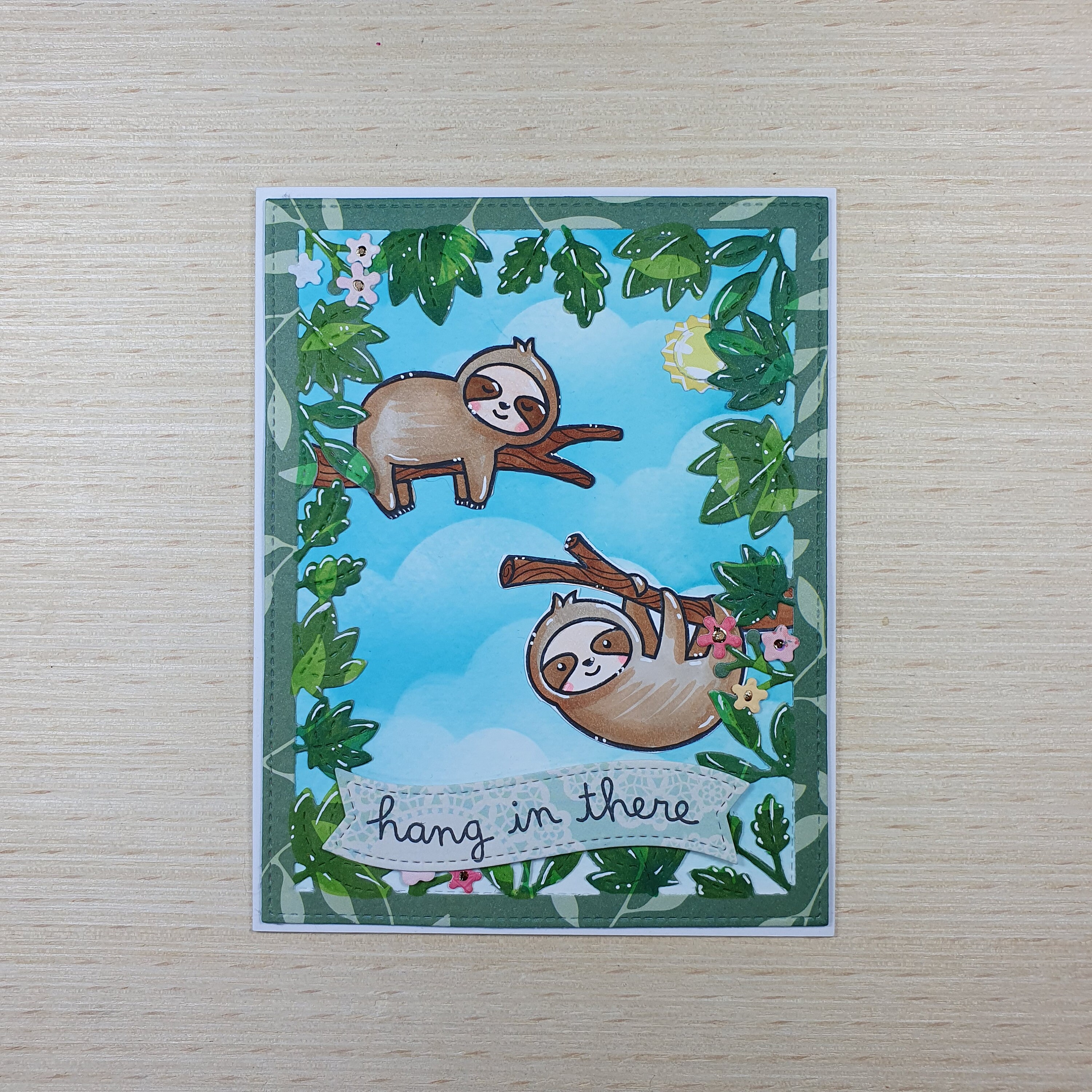 Hang in There Sloth Greetings Card - Etsy