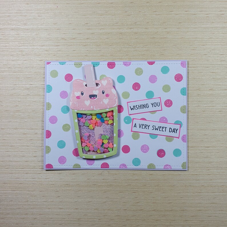 Interactive Shaker Boba Themed Card - Etsy