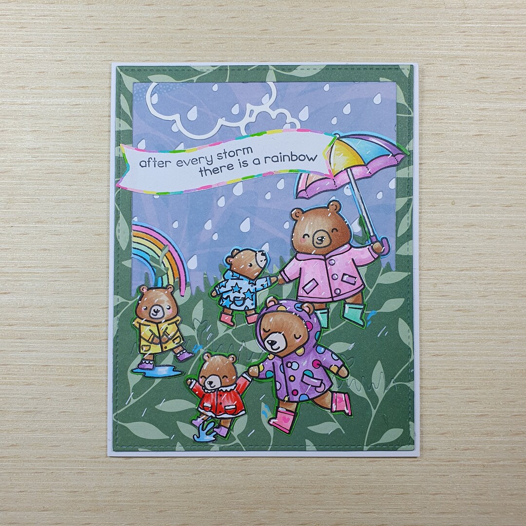 Rainy Day Bears Card - Etsy