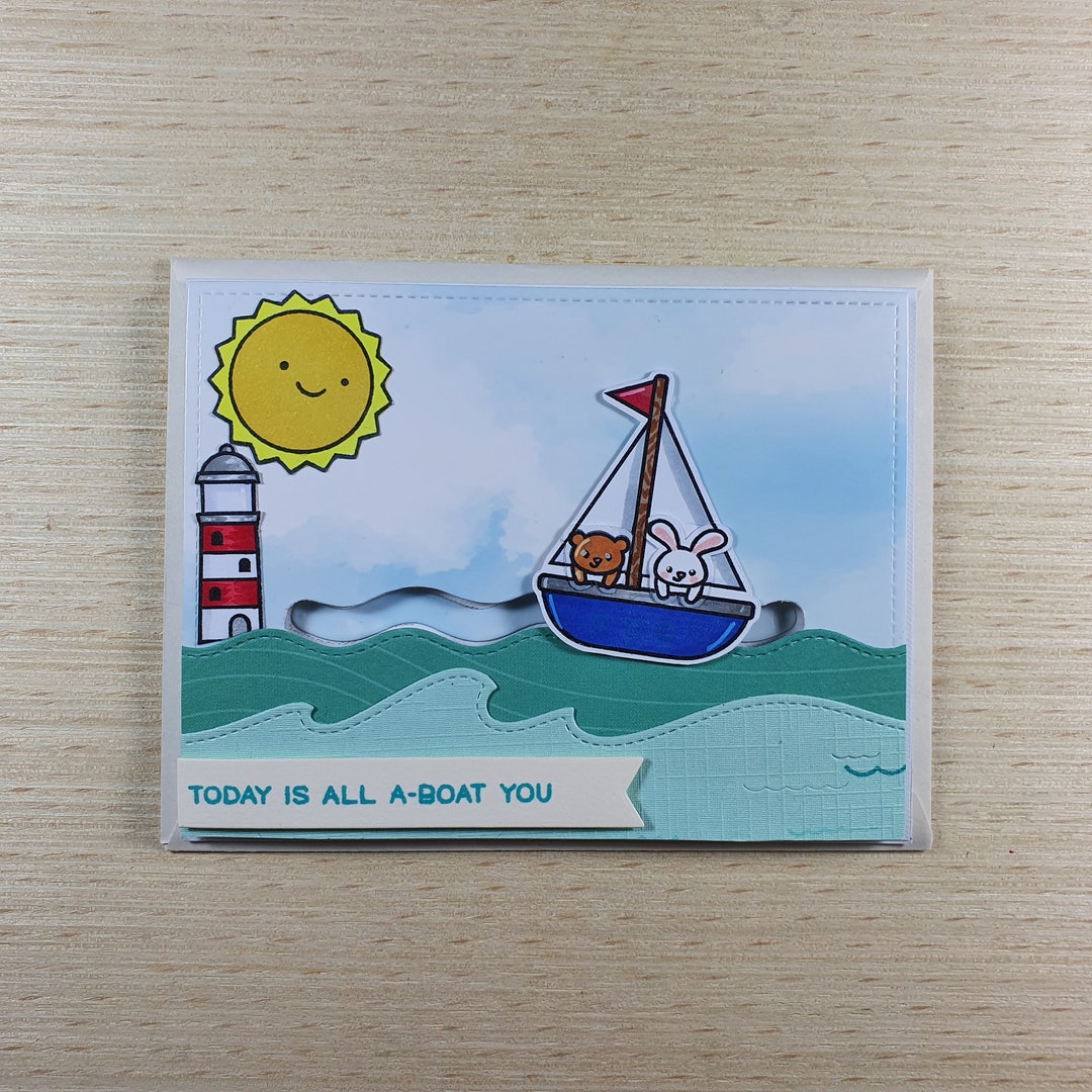 Moving Boat Interactive Sea Themed Card - Etsy
