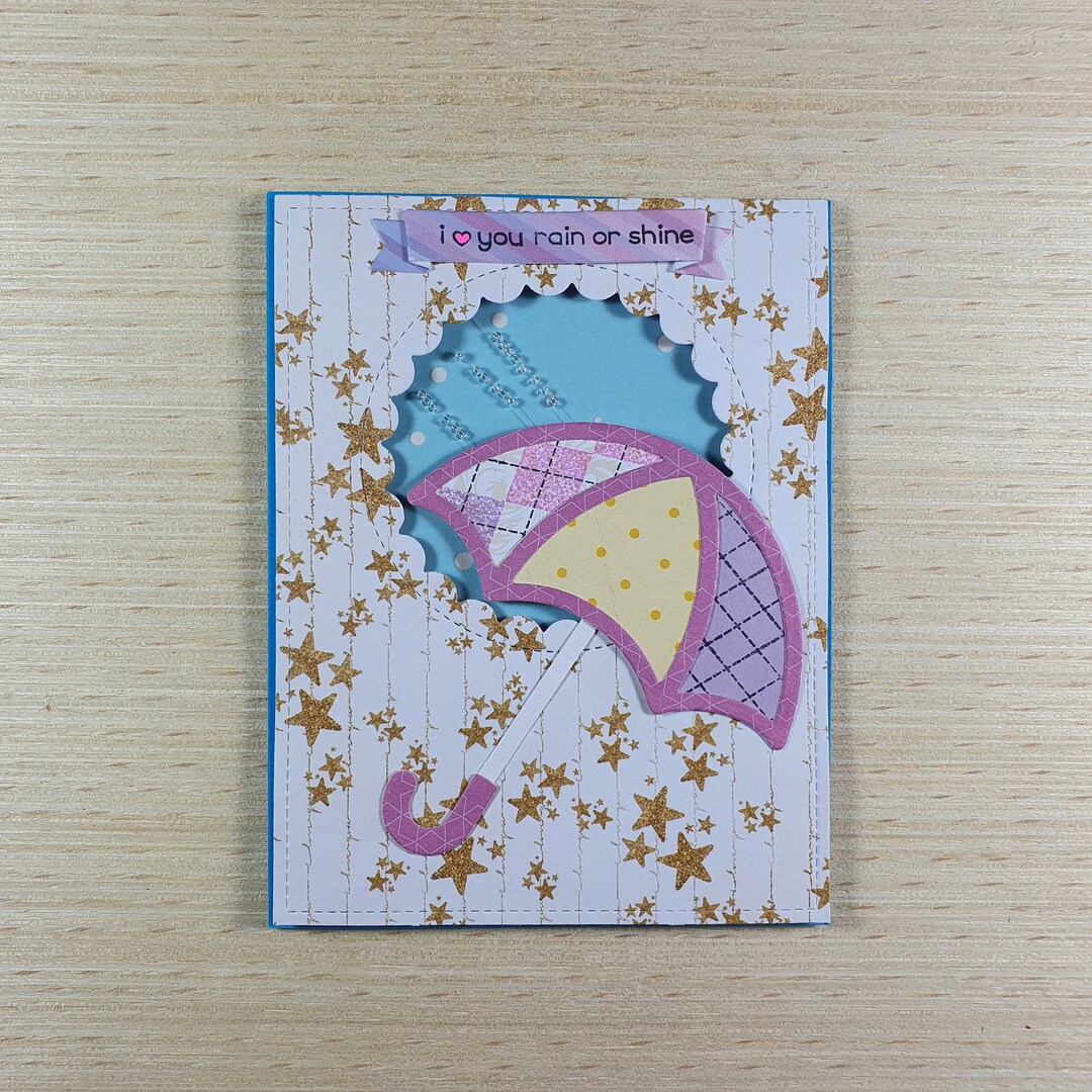 Rain Falling Interactive Umbrella Card - Etsy
