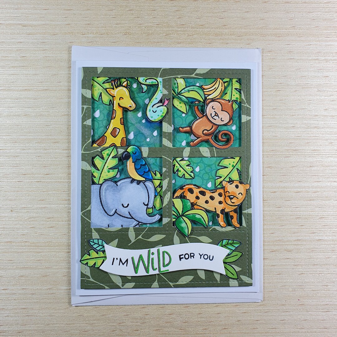 Jungle Animal Greetings Card 'wild for You' - Etsy