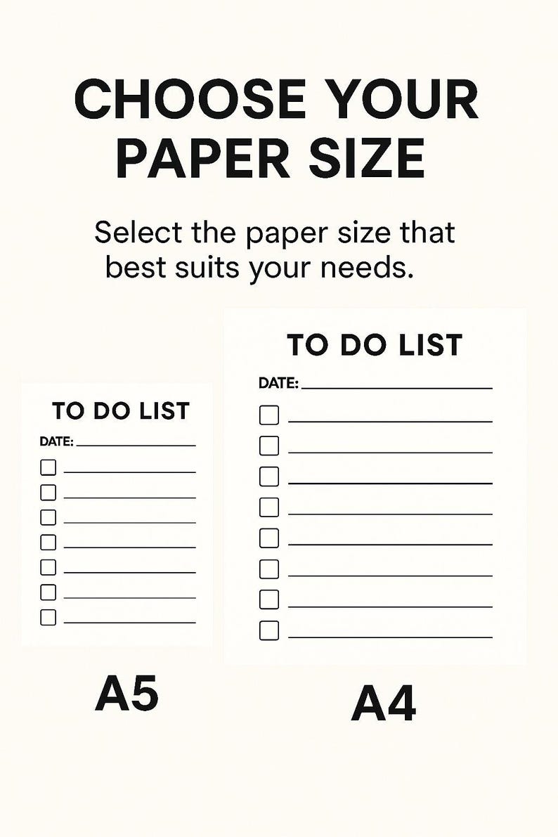 Simple and Practical to Do List File Formats Included A4 and A5 - Etsy
