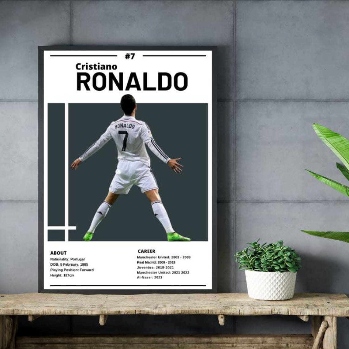 Cristiano Ronaldo Digital Wall Art – Real Madrid Football Player Poster ...