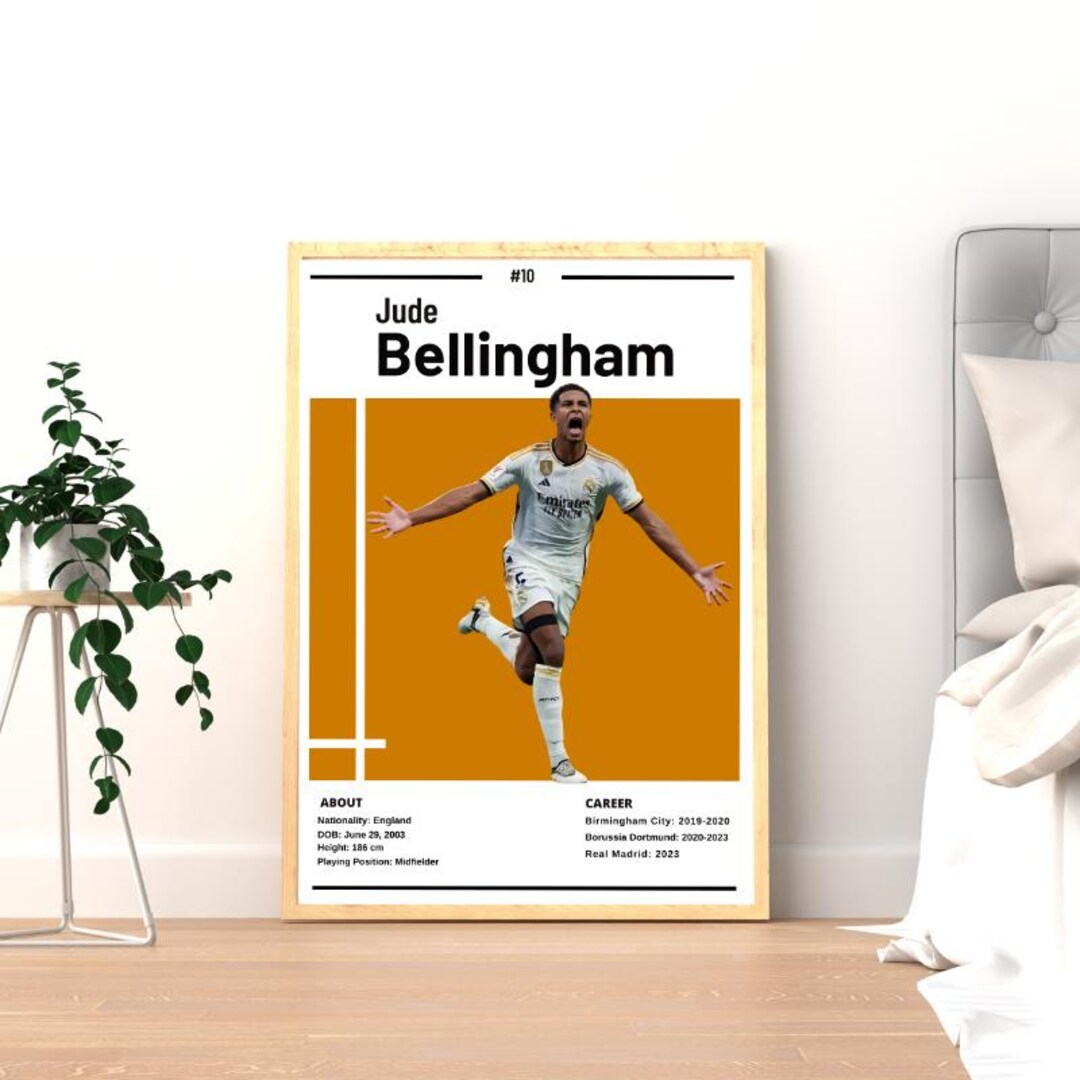 Jude Bellingham Digital Wall Art – Real Madrid Football Player Poster ...