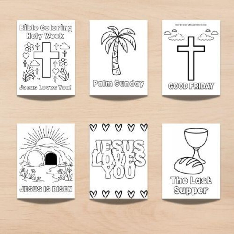 Holy Week Bible Coloring Pages for Kids – Printable Christian PDF for ...
