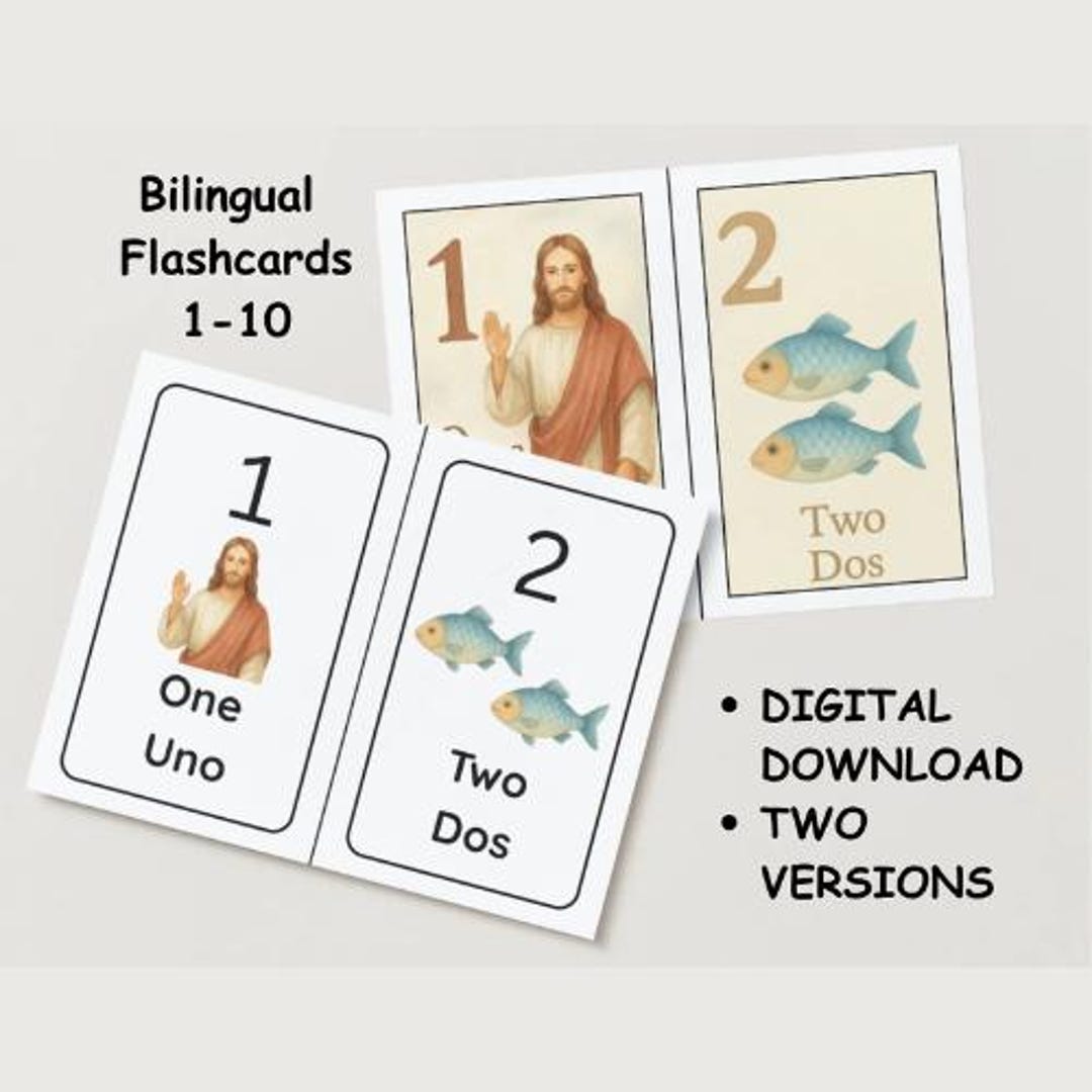 Printable Number Flashcards 1-10 | Bible Flashcards 1-10 | Math Cards ...