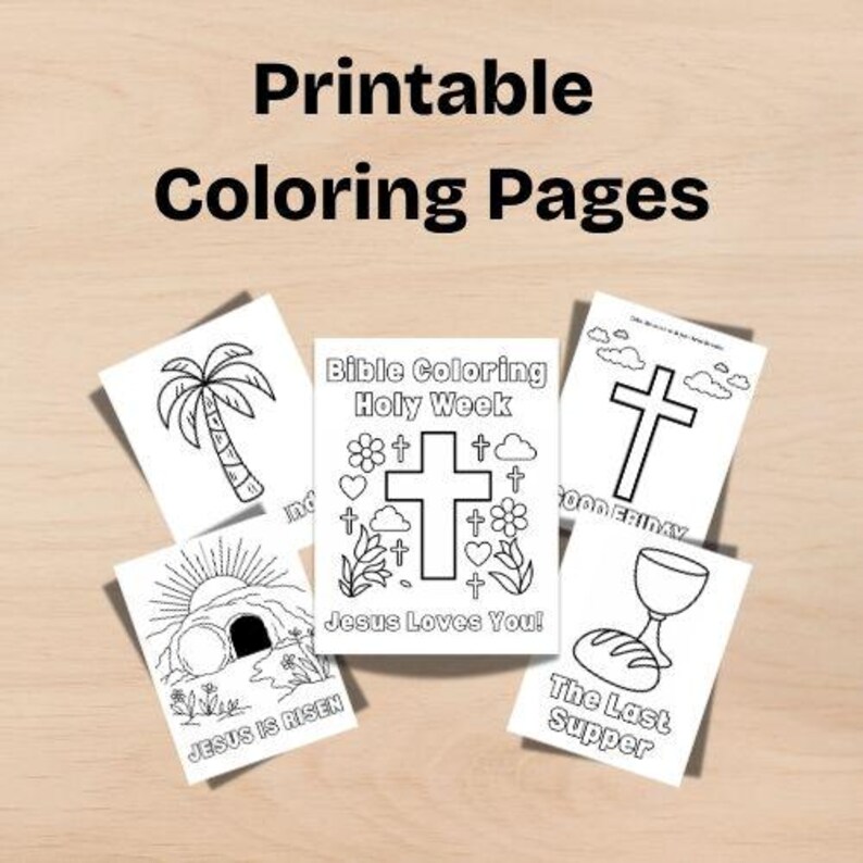 Holy Week Bible Coloring Pages for Kids – Printable Christian PDF for ...
