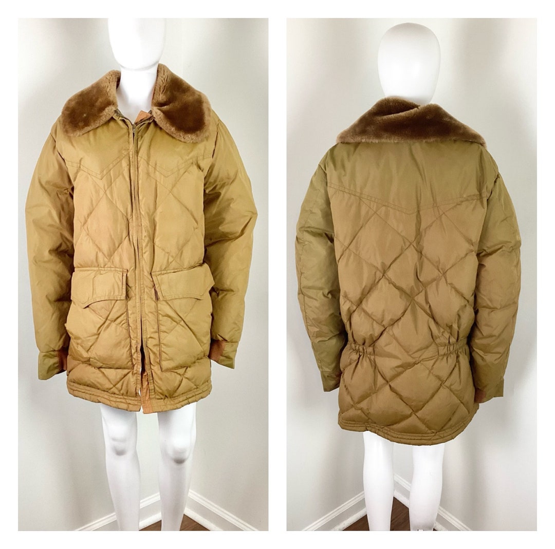 Vintage Copper Walls Blizzard Pruf Down Western Puffer Jacket W/ Faux ...