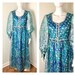 Late 60s/early 70s Sheer Aqua and Silver Metallic Maxi Dress by Kati ...