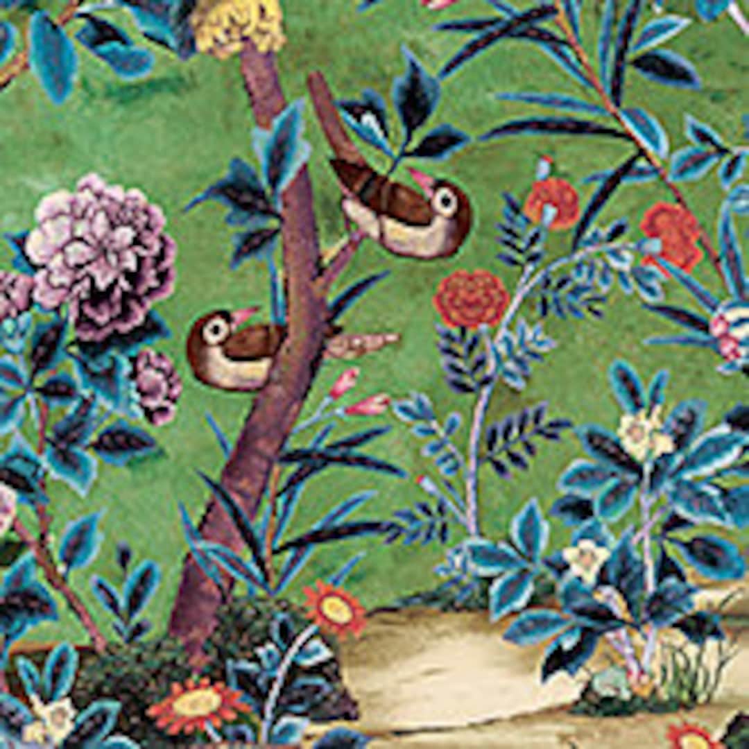 Thibaut Jardin Bloom Mural Wallpaper TM13669 Green SAMPLE - Etsy