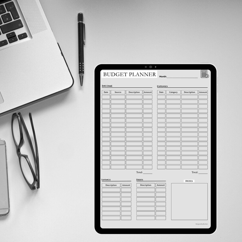Monthly Budget Planner Printable | Income Expense Tracker | Savings ...