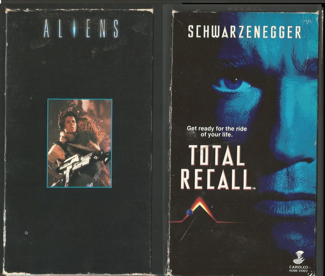 Vhs DOUBLE FEATURE Aliens and Total Recall Used - Etsy