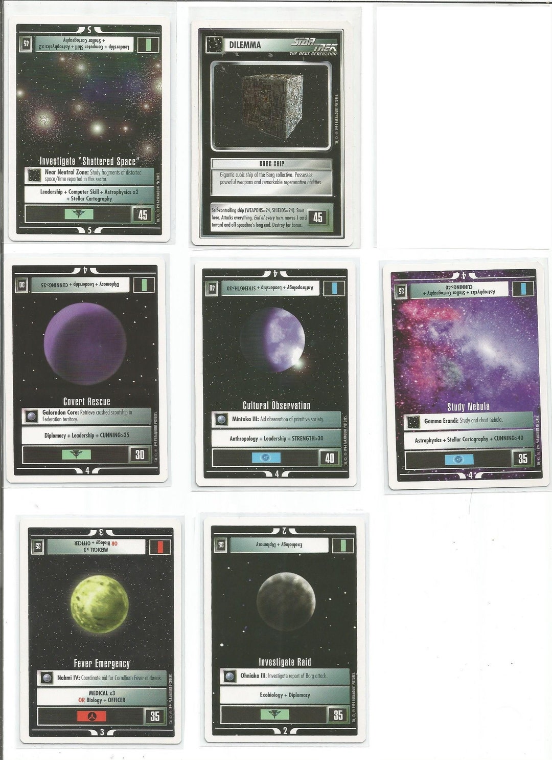 7 Star Trek Tng Trading Cards - Etsy