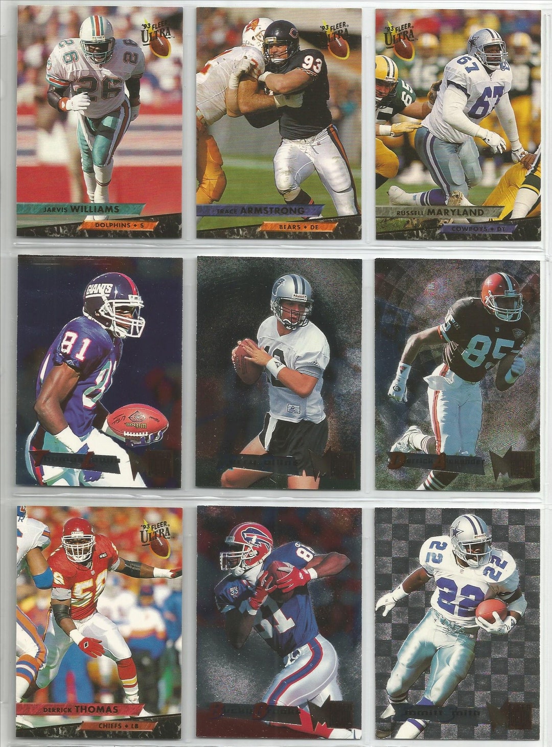 9 Assorted Nfl Trading Cards - Etsy