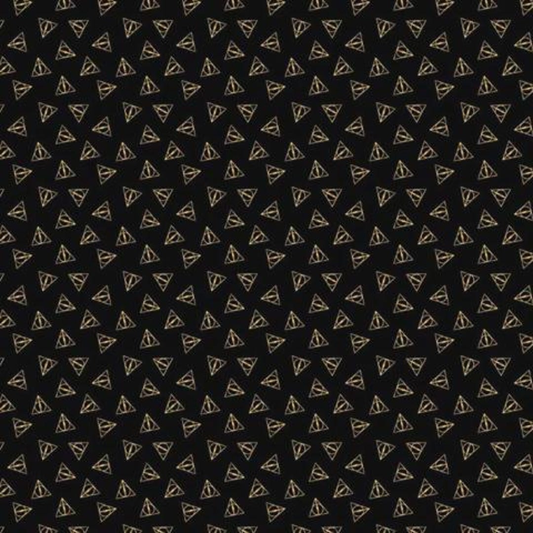 Harry Potter Deathly Hallow Logo Black & Gold Fabric (23600109LJAS) -1 ...