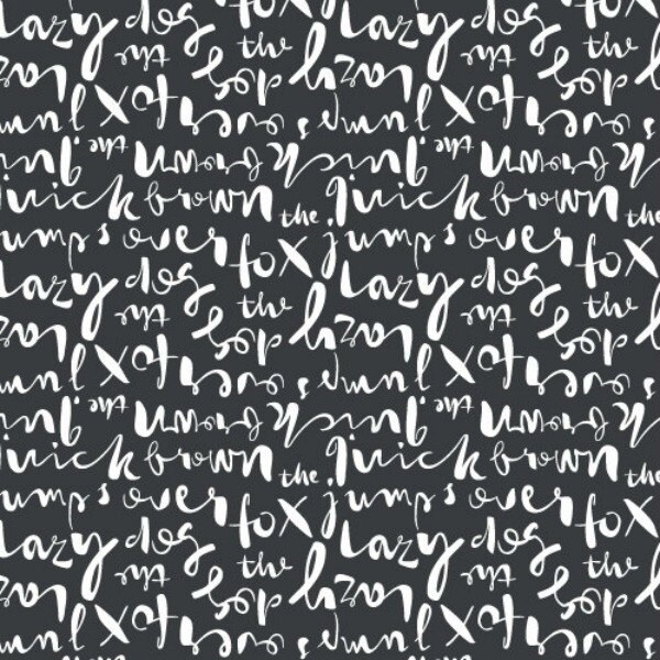 Typography by Cloud 9 Script in Black 1456-99 1 Yard | Etsy