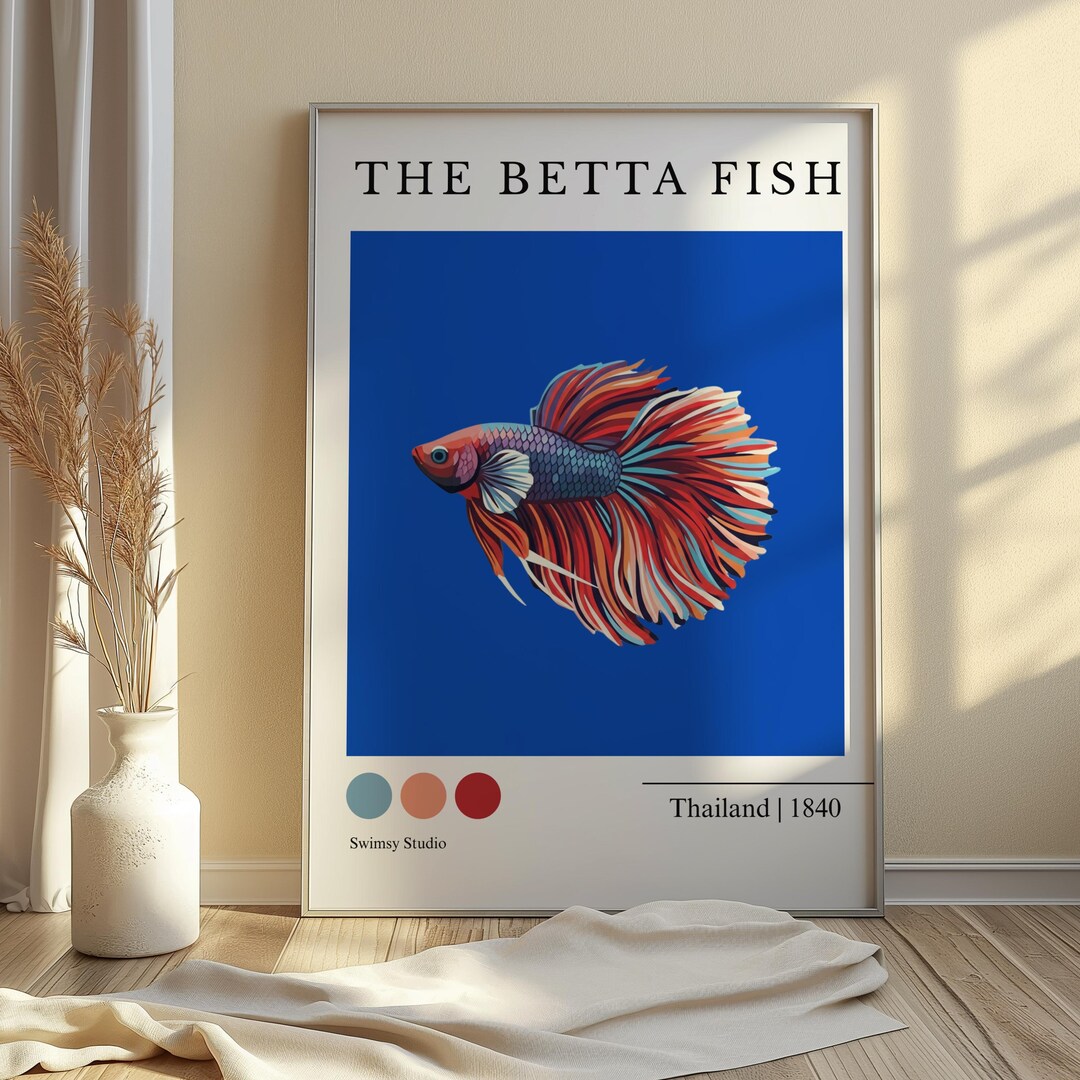 Betta Fish Wall Art Digital Download, Matisse Inspired Abstract Fish ...