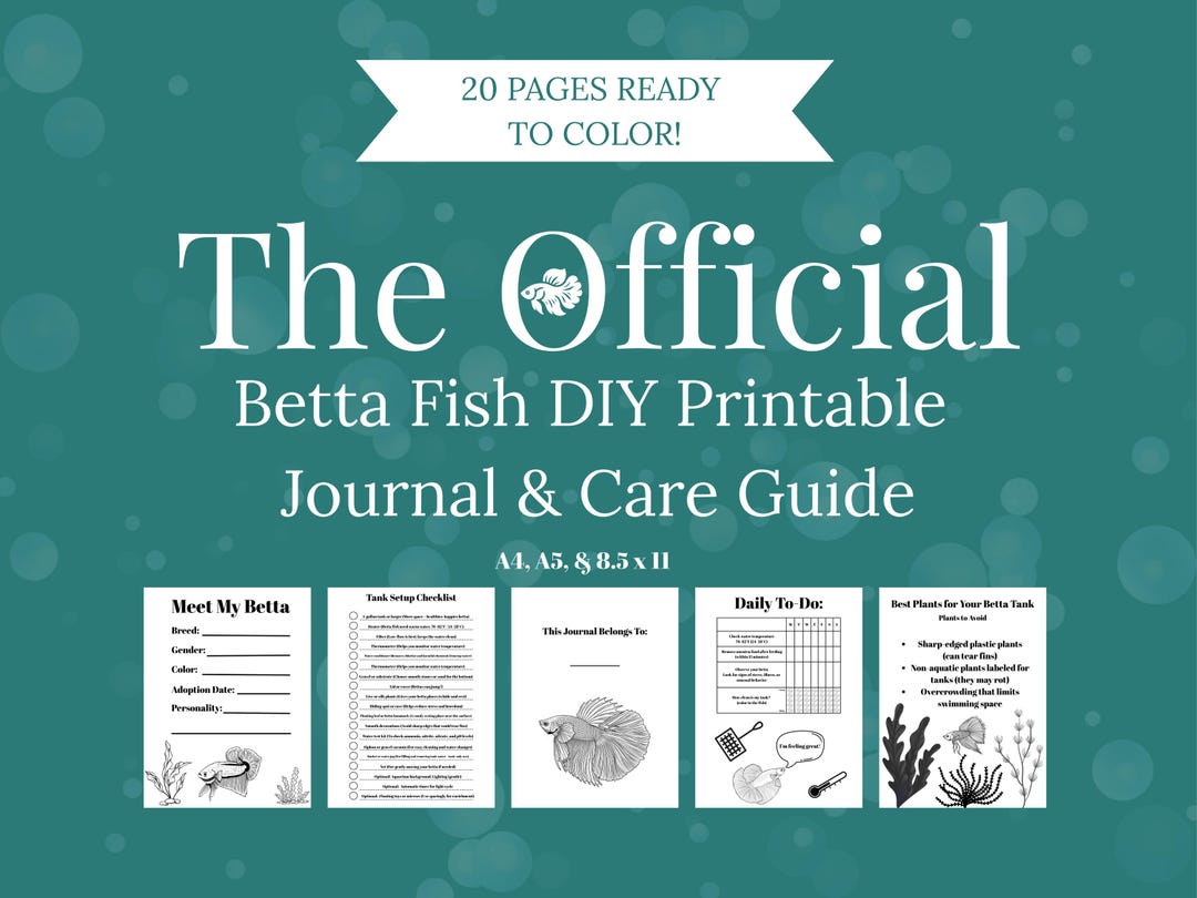 Printable Betta Fish Journal & Care Guide – DIY Fish Tank Planner PDF ...