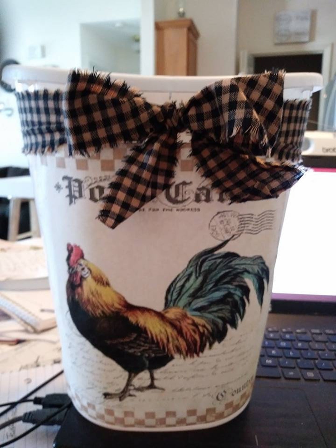 Country Colorful Rooster Farm Beautiful Decorative Trash Can - Etsy