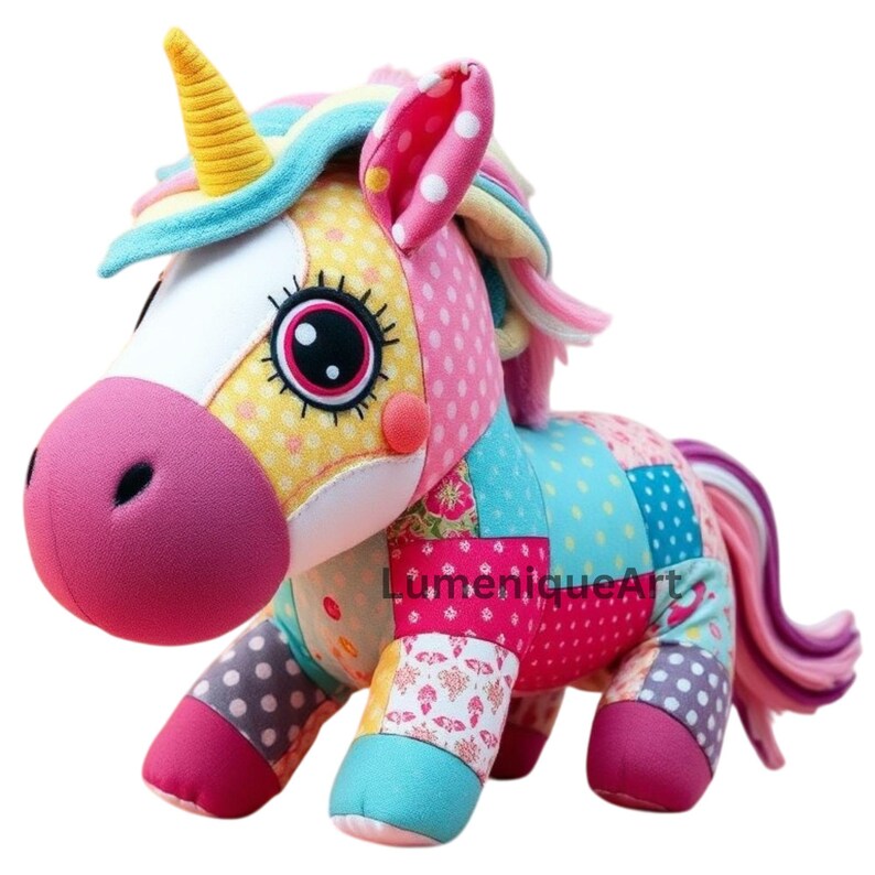 Patchwork Stuffed Animal Clipart PNG | 13 Pack Plush Toy Fabric Texture ...