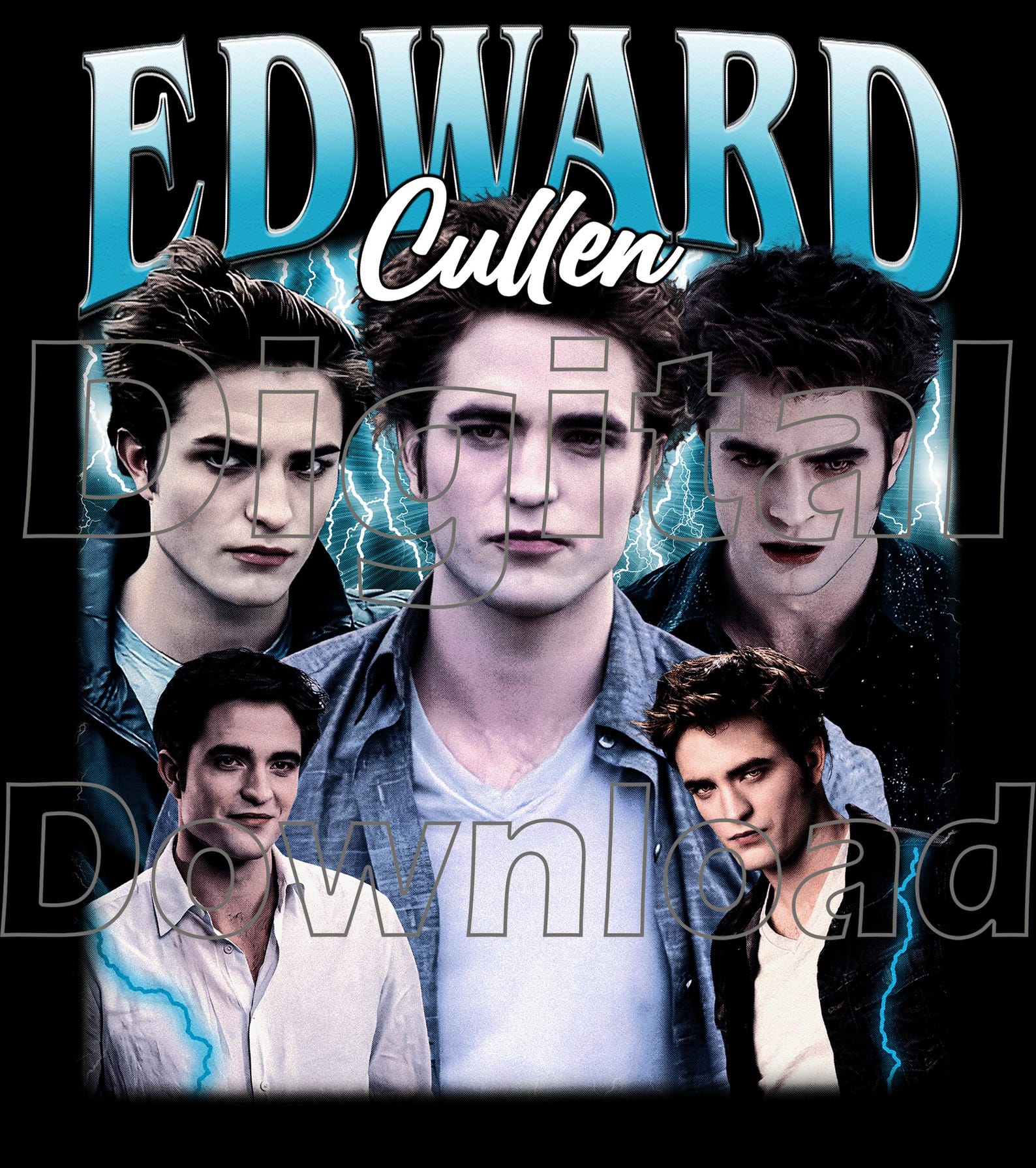 Edward Cullen Tshirt Design, PNG Instant Download, Ready to Print DTG ...