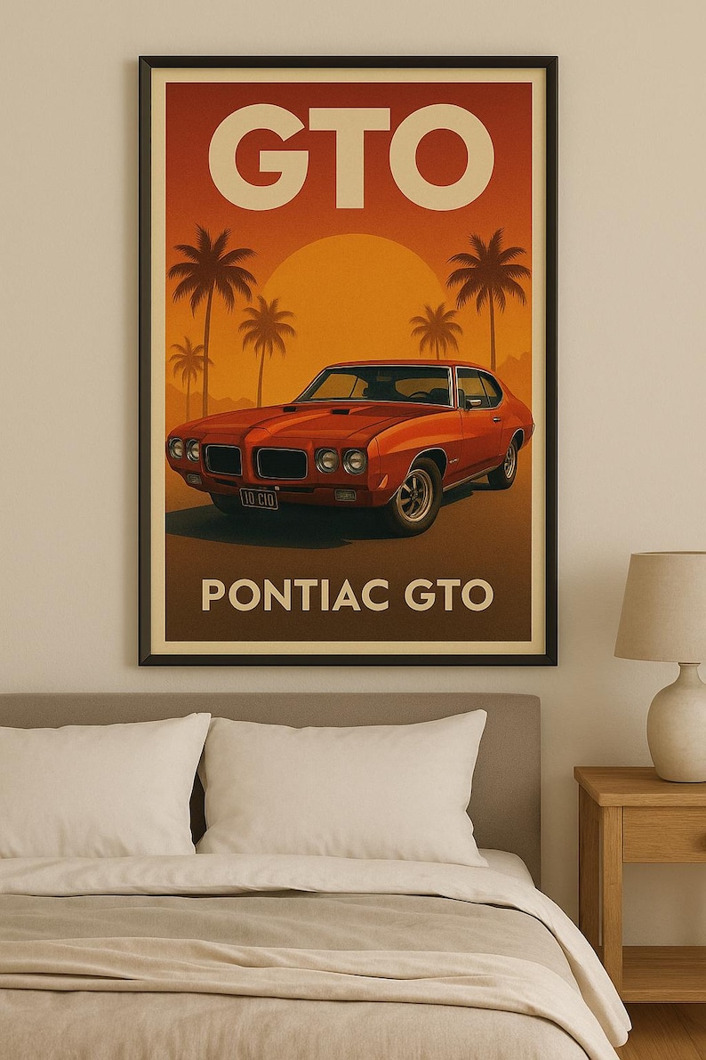 Pontiac GTO 1970 Poster – Classic American Muscle Car Wall Art – Retro ...