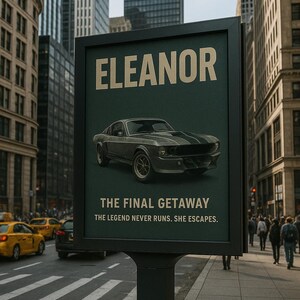 Ford Mustang Eleanor Poster – 1967 Classic Muscle Car Wall Art ...