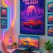 Lamborghini Countach Poster – Retrowave Synthwave Wall Art, 80s City ...