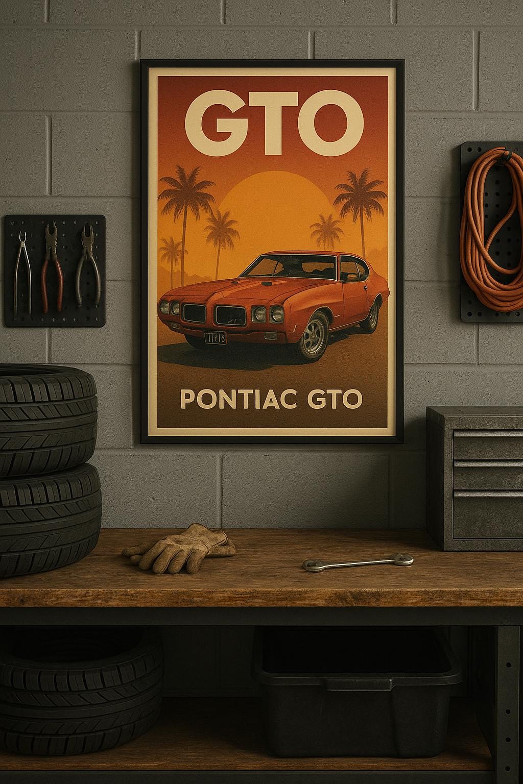 Pontiac GTO 1970 Poster – Classic American Muscle Car Wall Art – Retro ...