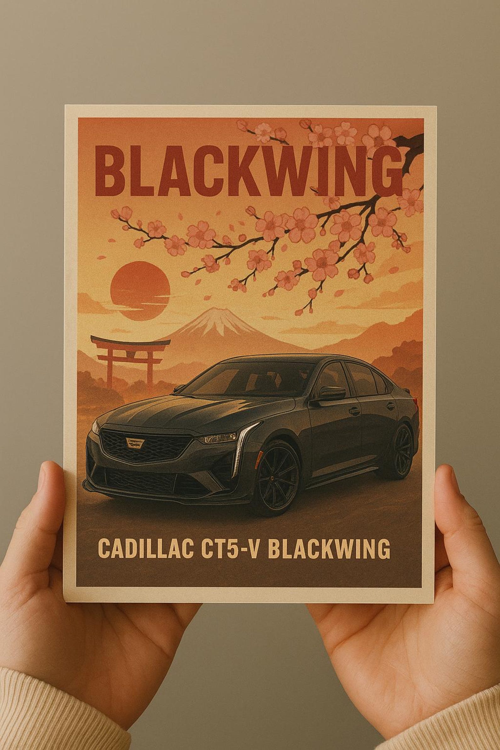 Cadillac CT5-V Blackwing Poster – Modern American Muscle Car Wall Art ...