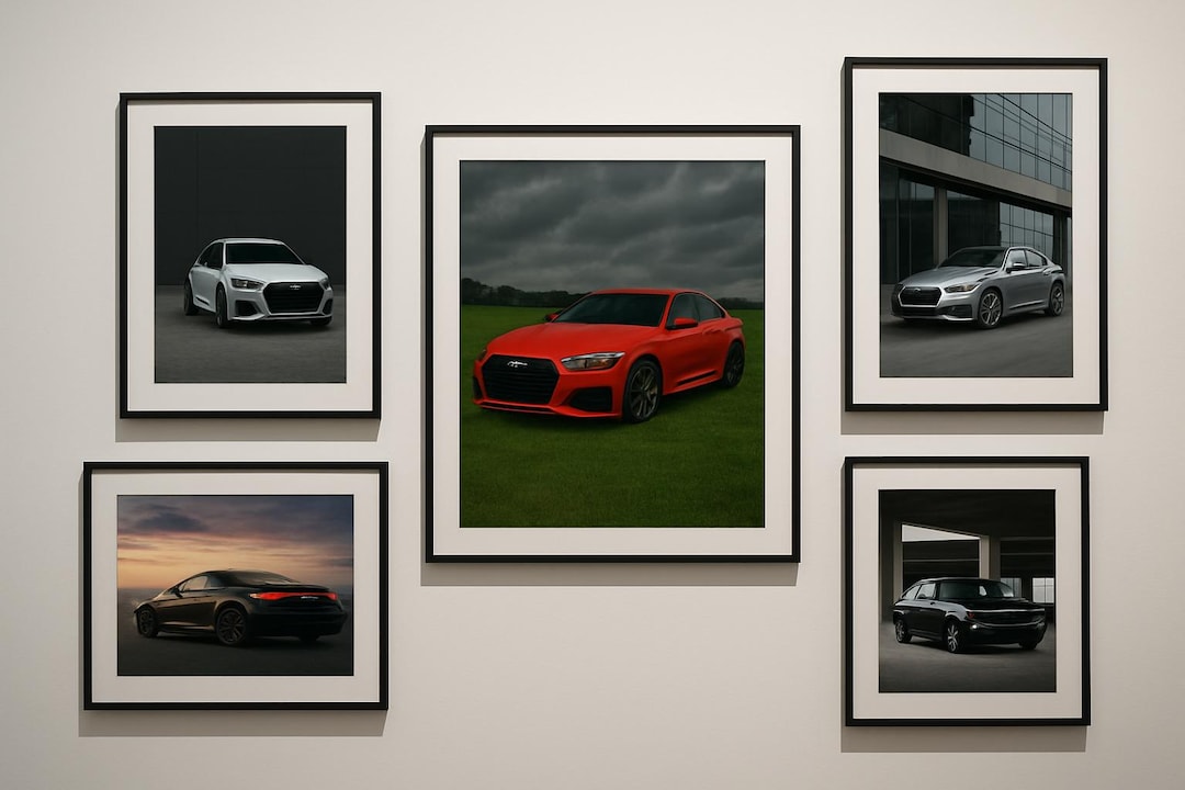 Red Audi Poster – Modern Sport Sedan Wall Art | Rainy Sky Car ...
