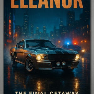 Ford Mustang Eleanor Poster – 1967 Classic Muscle Car Wall Art ...