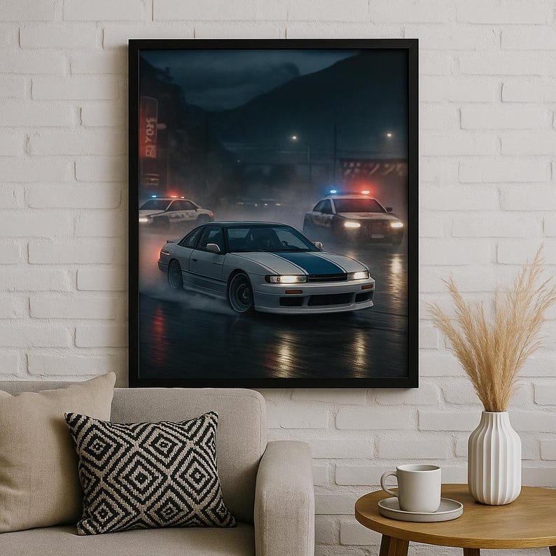 Nissan Silvia S13 Drift Poster – Japanese Street Racing Wall Art ...