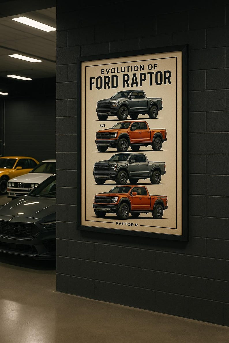 Ford Raptor Evolution Poster – Pickup Truck Wall Art, SVT Raptor to ...