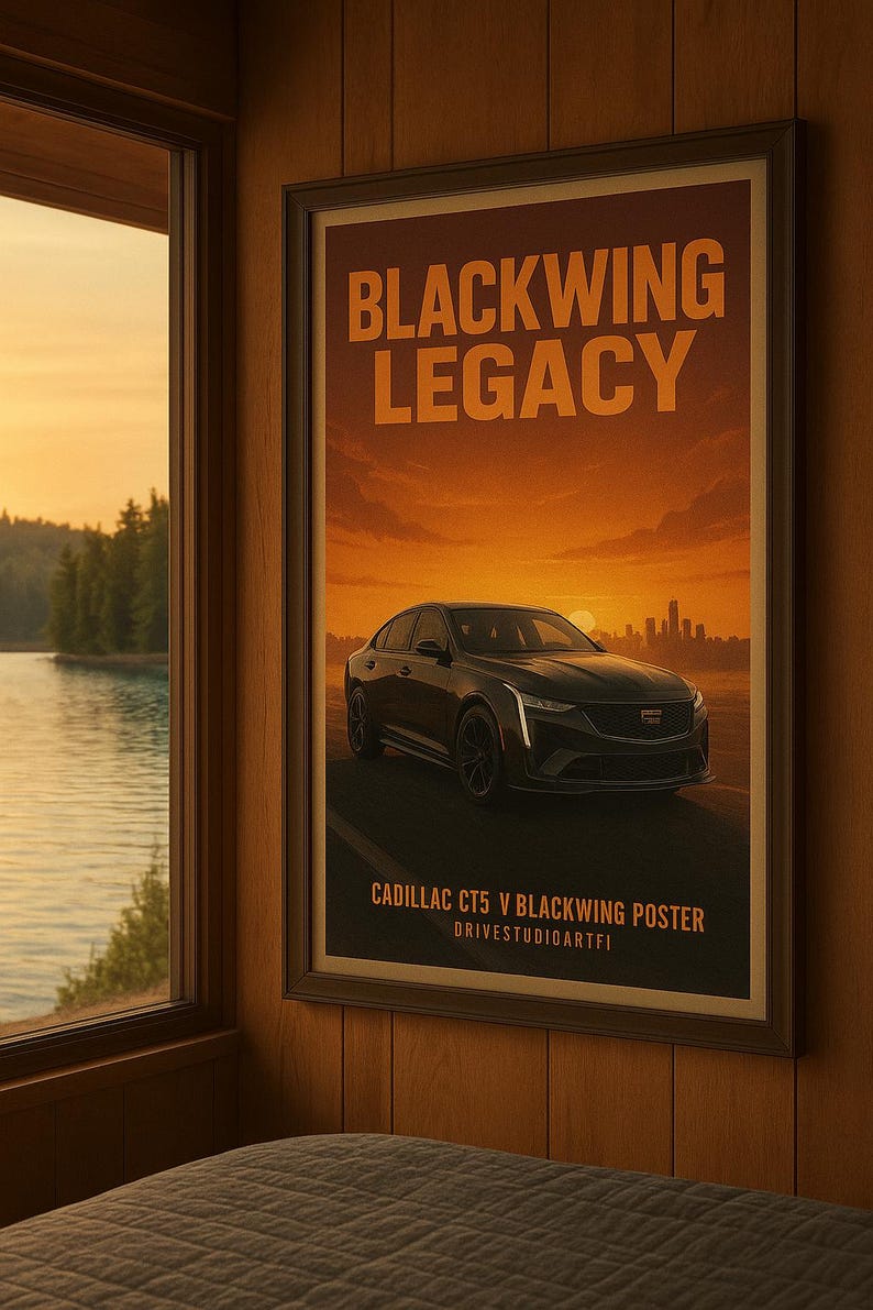 Cadillac CT5-V Blackwing Poster – Modern American Muscle Car Wall Art ...