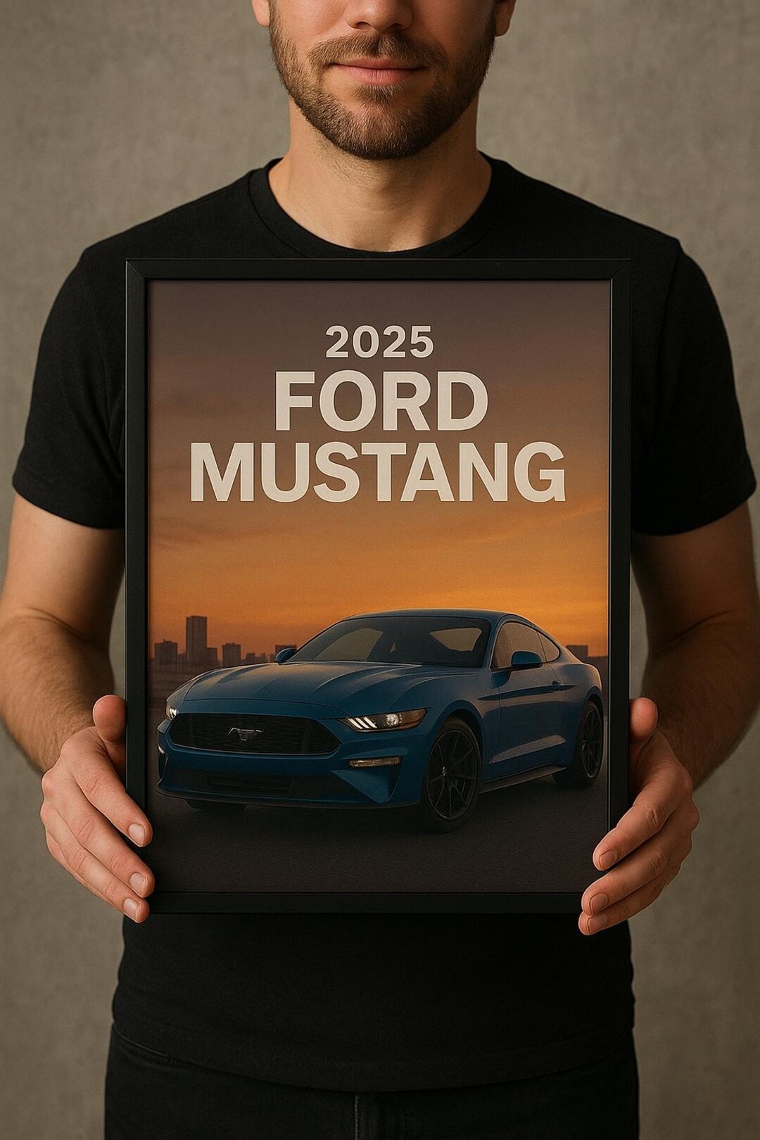Ford Mustang 2025 Poster – Modern Muscle Car Wall Art, Futuristic Car ...