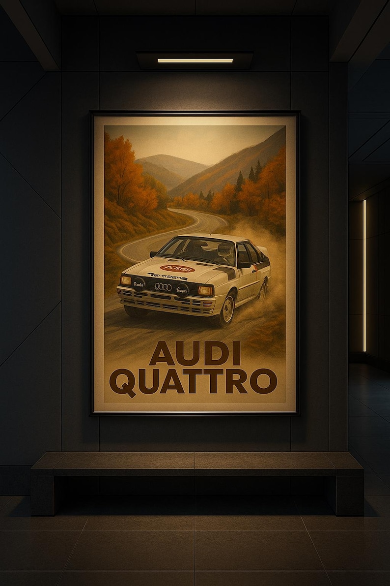 Audi Quattro Rally Poster – Autumn Mountain Race | Retro Motorsport ...